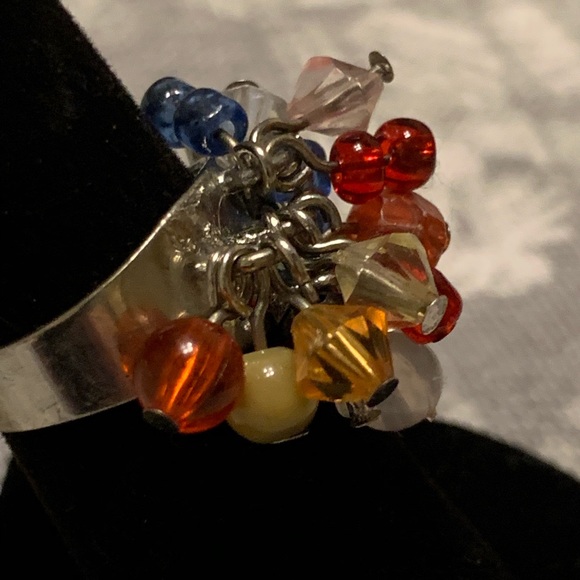 Jewelry | Dangling Multi Color Beaded Ring Extendable | Poshmark